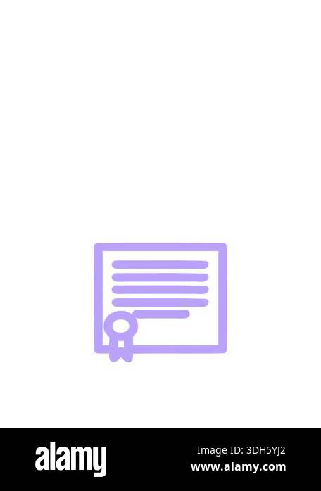 stretching up animation of diploma certificate symbol icon Stock Video ...