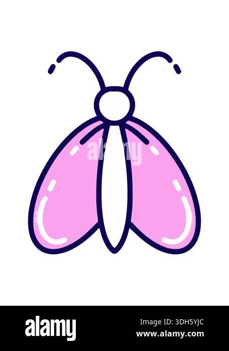 neon light effect animation of simple bold cartoon butterfly Stock ...