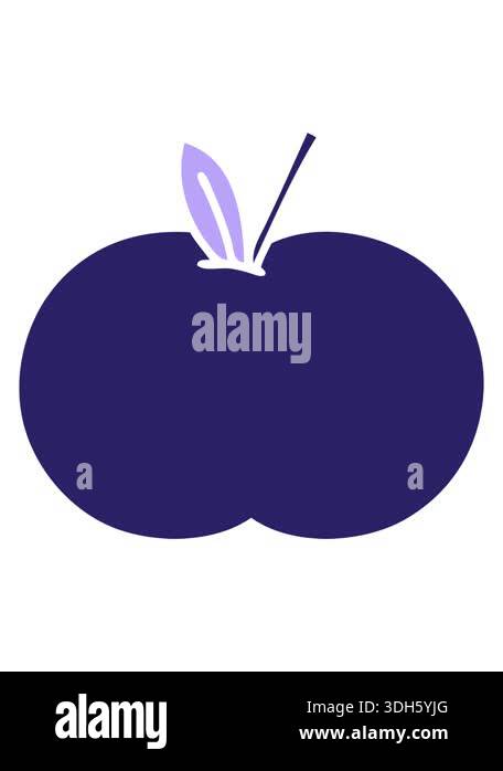 shaking motion animation of flat color retro cartoon of juicy apple ...