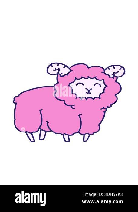 bobbing motion animation of hand drawn quirky cartoon ram Stock Video ...