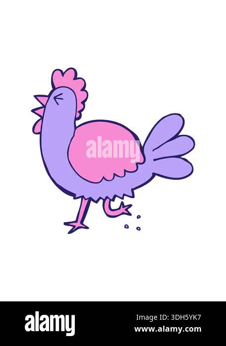 spinning motion animation of cartoon rooster design Stock Video Footage ...