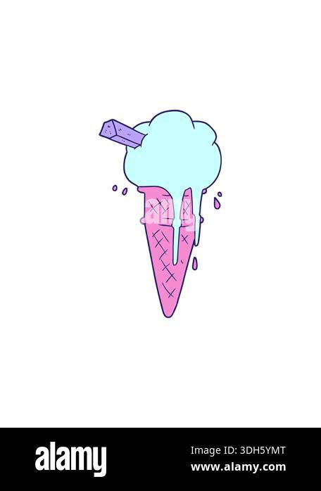 radioactive glowing animation of ice cream melting Stock Video Footage ...