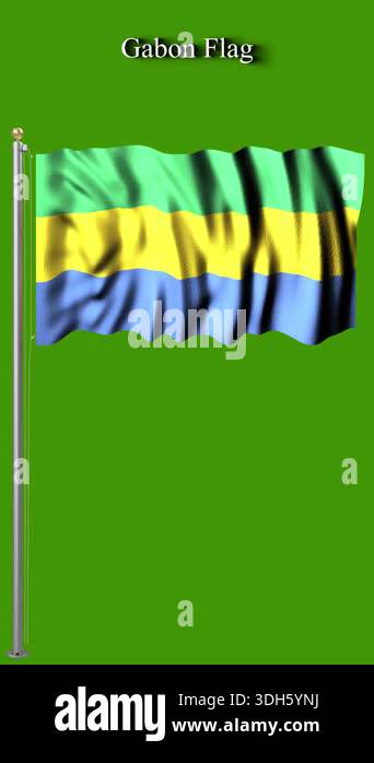 A high-resolution 4K animation of the Gabon flag with smooth flowing ...