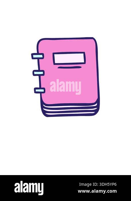 rise and float animation of cute cartoon of a note book Stock Video ...