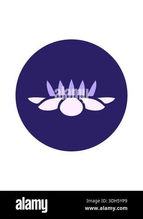 popping motion animation of iconic tattoo style image of a lily pad ...