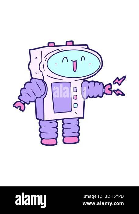 pixelize effect animation of a cartoon robot illustration Stock Video ...