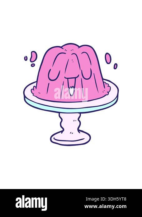 power up animation of cartoon jelly on plate wobbling Stock Video ...