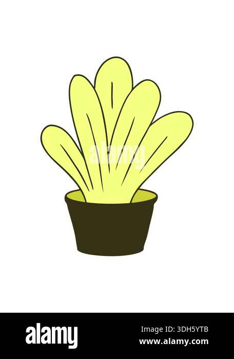 changing color animation of hand drawn cartoon doodle of a green indoor ...