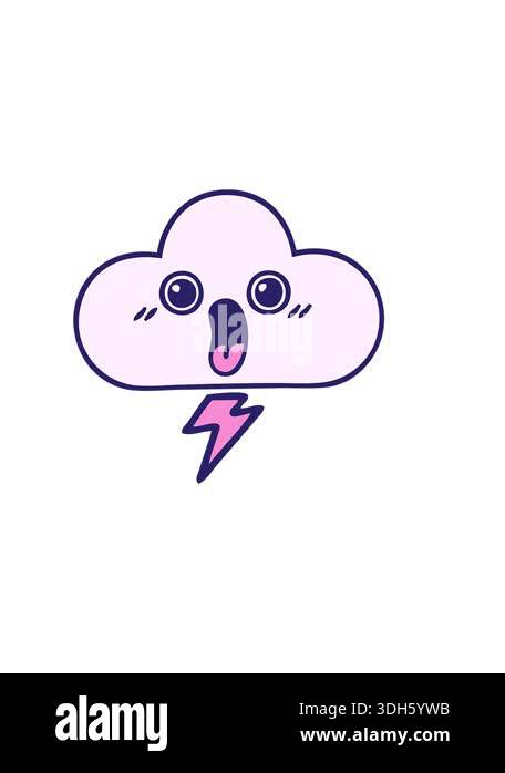 horizontally vibrating animation of cute cartoon of a storm cloud Stock ...