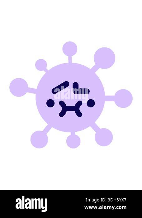 neon light effect animation of cute face with raised eyebrow virus ...