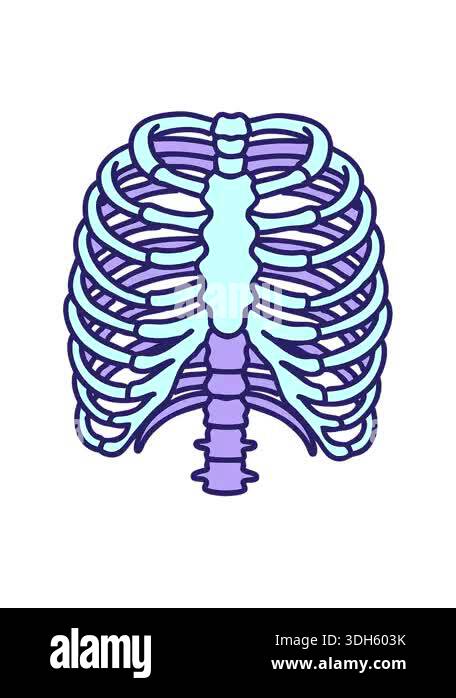 vibrating motion animation of tattoo in traditional style of a rib cage ...
