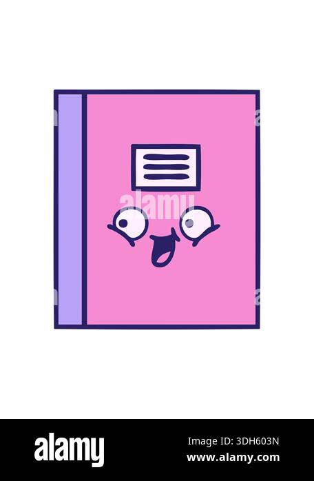 bobbing motion animation of cute cartoon of a notebook Stock Video ...