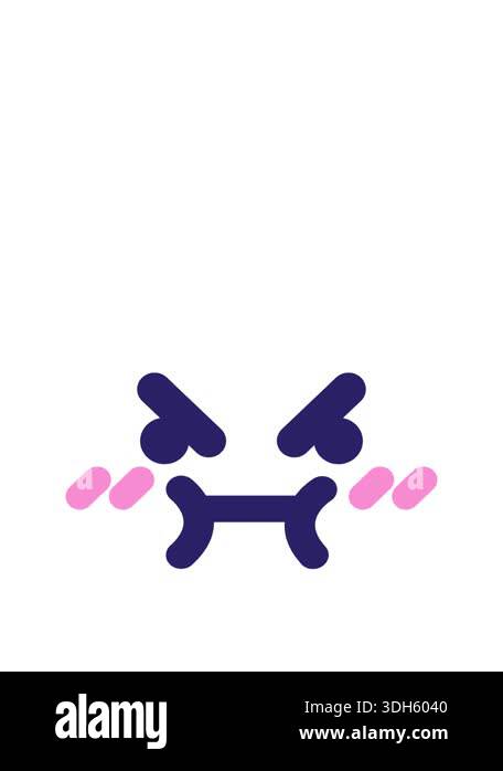 stretching up animation of determined face icon Stock Video Footage - Alamy