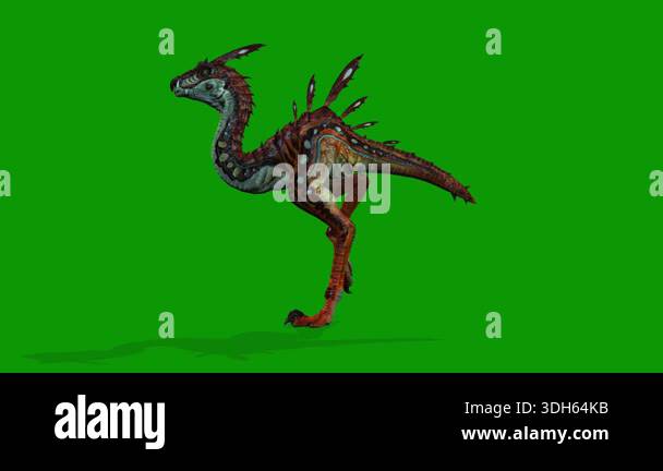 Raptor Dinosaur 3D Animation Running in Jungle-Wildlife Scene Left Side ...