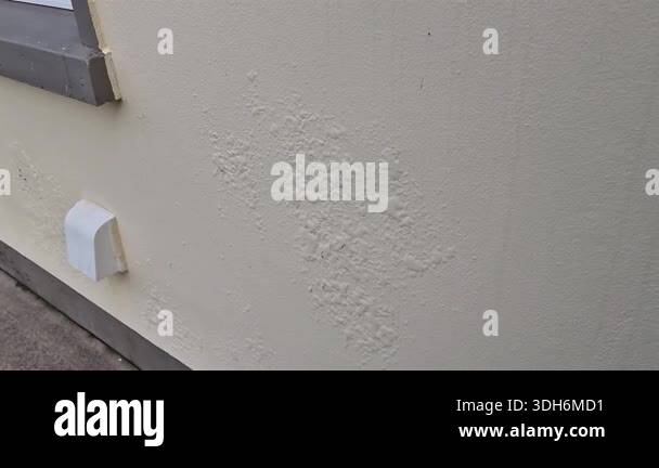 Peeling, cracked and flaking paint on concrete wall Stock Video Footage ...