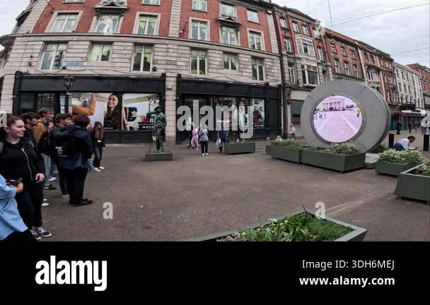 DUBLIN, IRELAND - JULY 17 2025: People having fun at the Dublin Portal ...