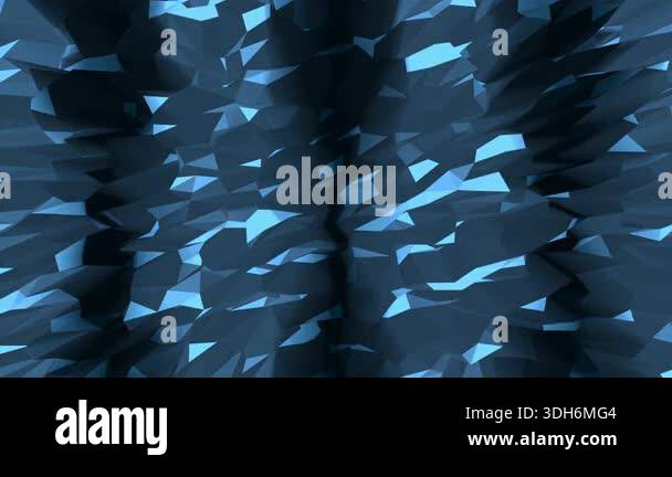 Sharp blue crystalline shards explode outward from a central dark rift ...