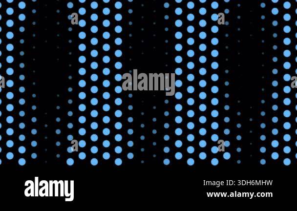 Rhythmic columns of light blue dots pulse against a deep black ...