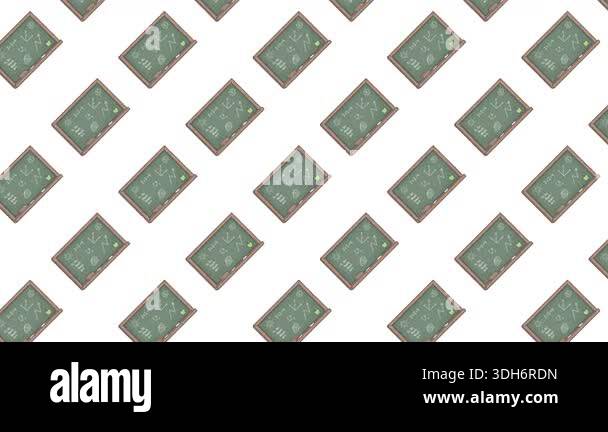 Educational seamless pattern featuring green chalkboards with fun ...