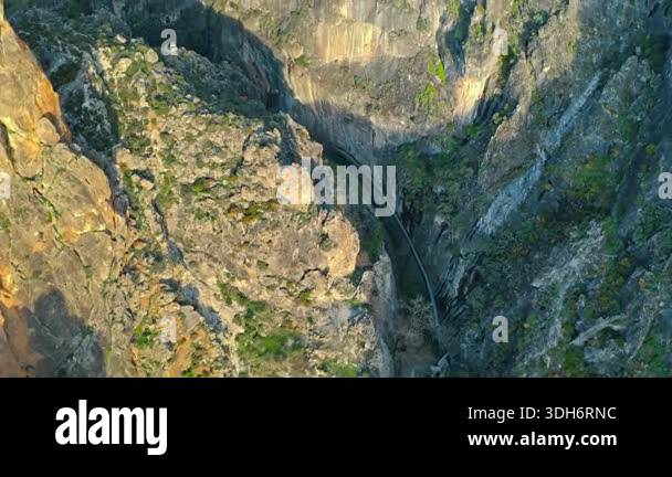 Deep ancient natural geological canyon of Sierra Nevada carved by ...