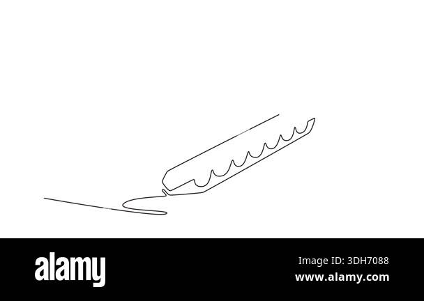 Animated self drawing of continuous line draw sophisticated main battle ...