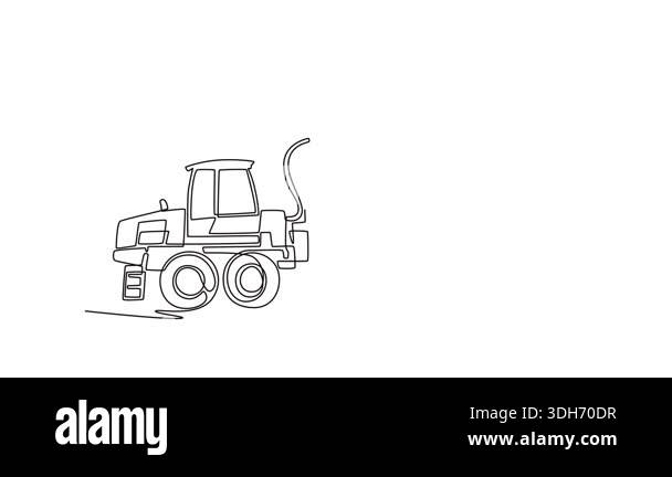 Animated self drawing of continuous line draw heavy forestry or logging ...