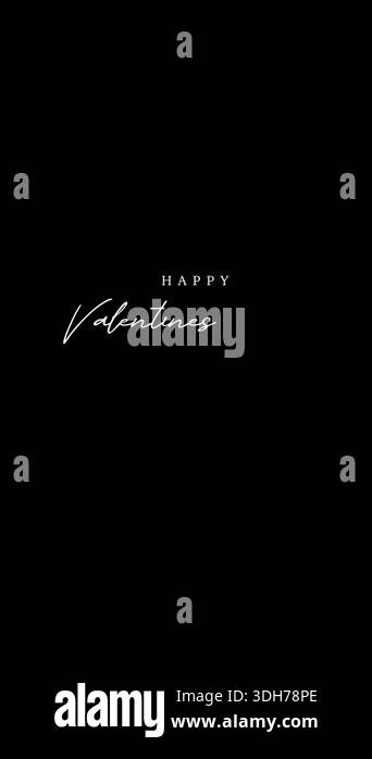 Signature style Happy Valentines Day text animation with love shape on ...