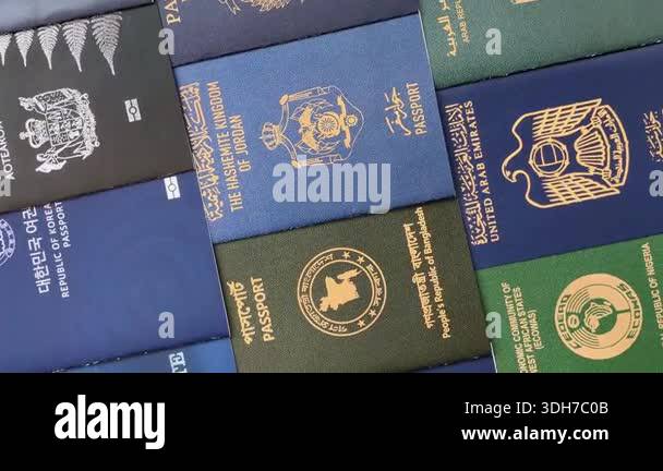 Passports of citizens of different countries of the world, background ...