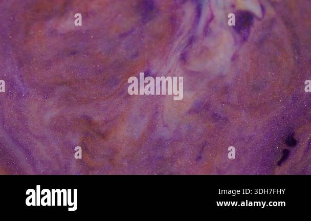 Mix splash. Acrylic pigment. Defocused purple orange color ink chemical ...