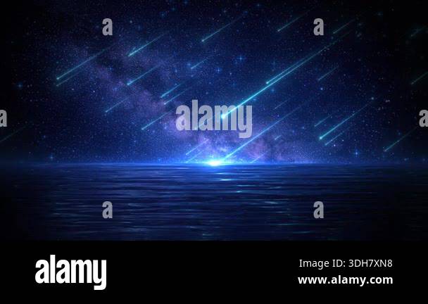 Blue galaxy meteor across the starry sky Stock Video Footage - Alamy