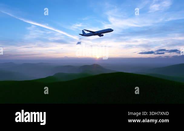 Large civil aircraft flying across the sky Stock Video Footage - Alamy