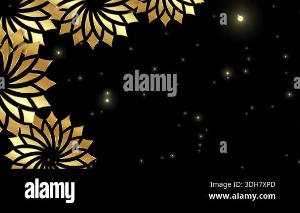 Animation of Luxury border frame mandalas background, gold festive ...