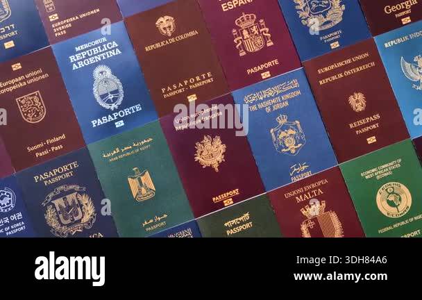 Passports of citizens of different countries of the world, background ...
