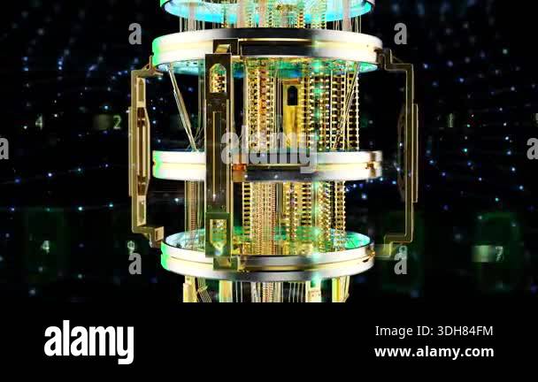 Quantum computer machine with connection network Stock Video Footage ...