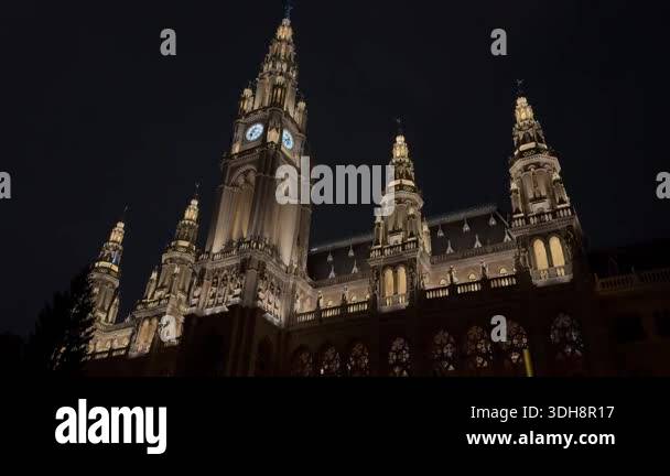 Vienna city skyline panorama from St. Stephens Cathedral South Tower ...