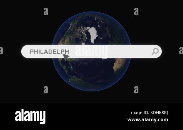 3D Earth Zoom to PHILADELPHIA City, Typing in Search UI and Zooming to ...