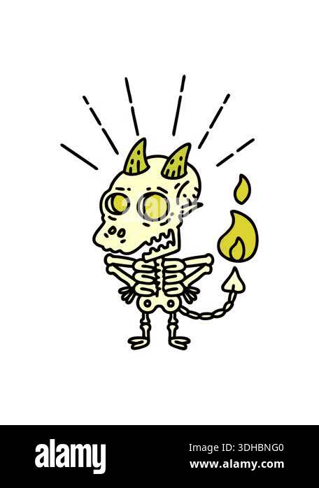 changing color animation of illustration of a traditional tattoo style ...