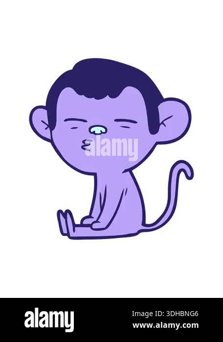shivering motion animation of suspicious monkey Stock Video Footage - Alamy
