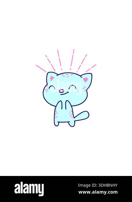 sales flash animation of illustration of tattoo style happy cat Stock ...