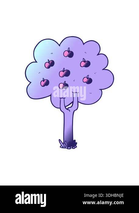 pixelize effect animation of cartoon apple tree drawing Stock Video ...