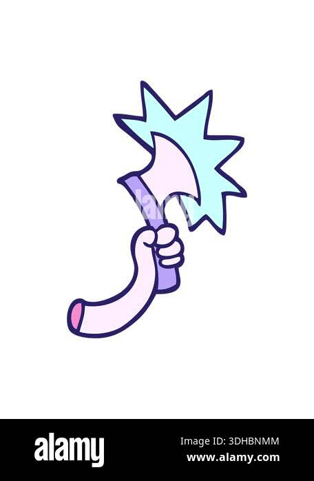 shaking motion animation of hand drawn doodle style cartoon arm with ...
