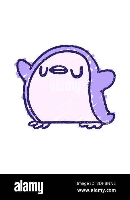 power up animation of Penguin Chalk Drawing design Stock Video Footage ...