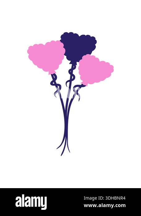 pixelize effect animation of valentine balloons Stock Video Footage - Alamy