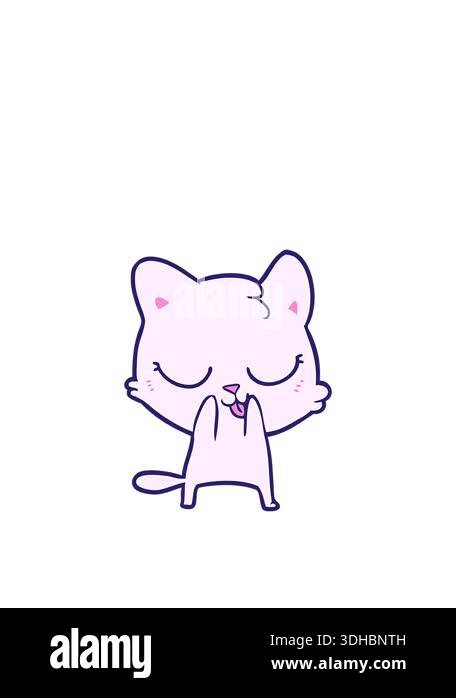 rise and float animation of cartoon of cat fun drawing Stock Video ...