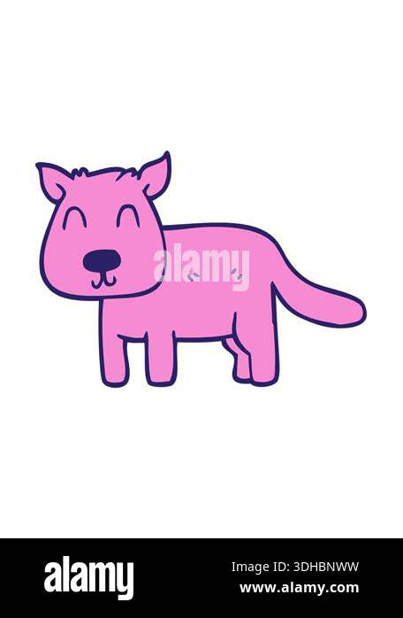 jiggle motion animation of cartoon doodle calm dog Stock Video Footage ...