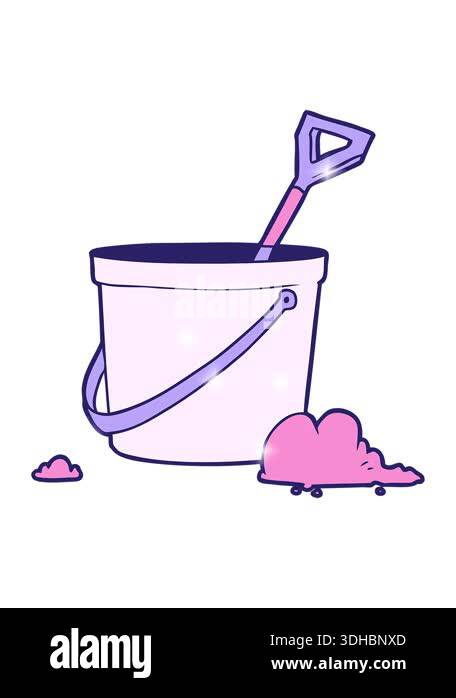 glitter effect animation of cartoon bucket and spade Stock Video ...