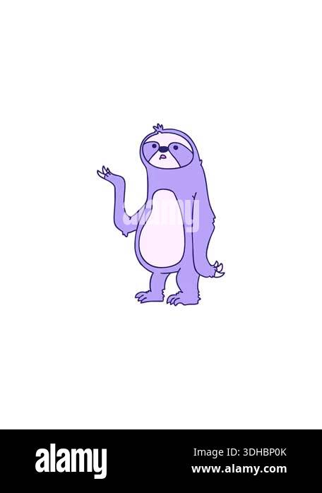 flashy sales animation of hand drawn quirky cartoon sloth Stock Video ...