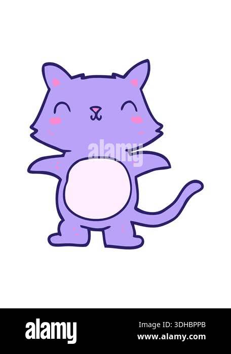 shaking motion animation of a fun cartoon cat illustration Stock Video ...