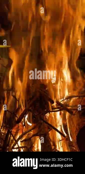 Real-Time Fireplace Flames Burning in a Cozy Setting Stock Video ...