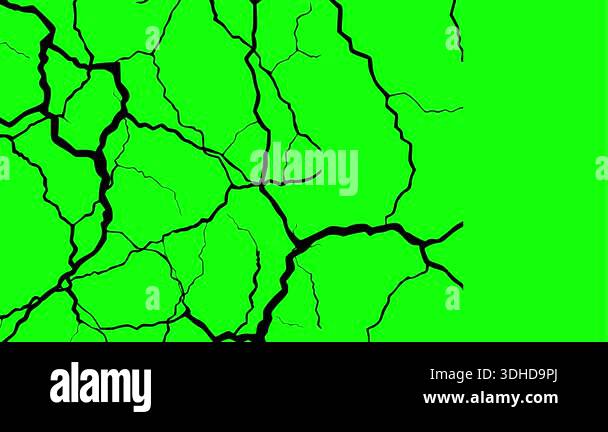 Earthquake Cracking Ground Effect with Green Screen Chroma Key Stock ...